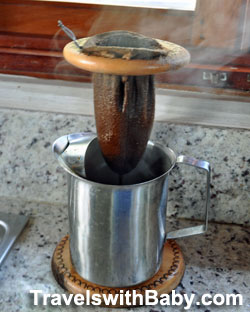 How to make Costa Rican coffee in the "sock" - Travels With Baby